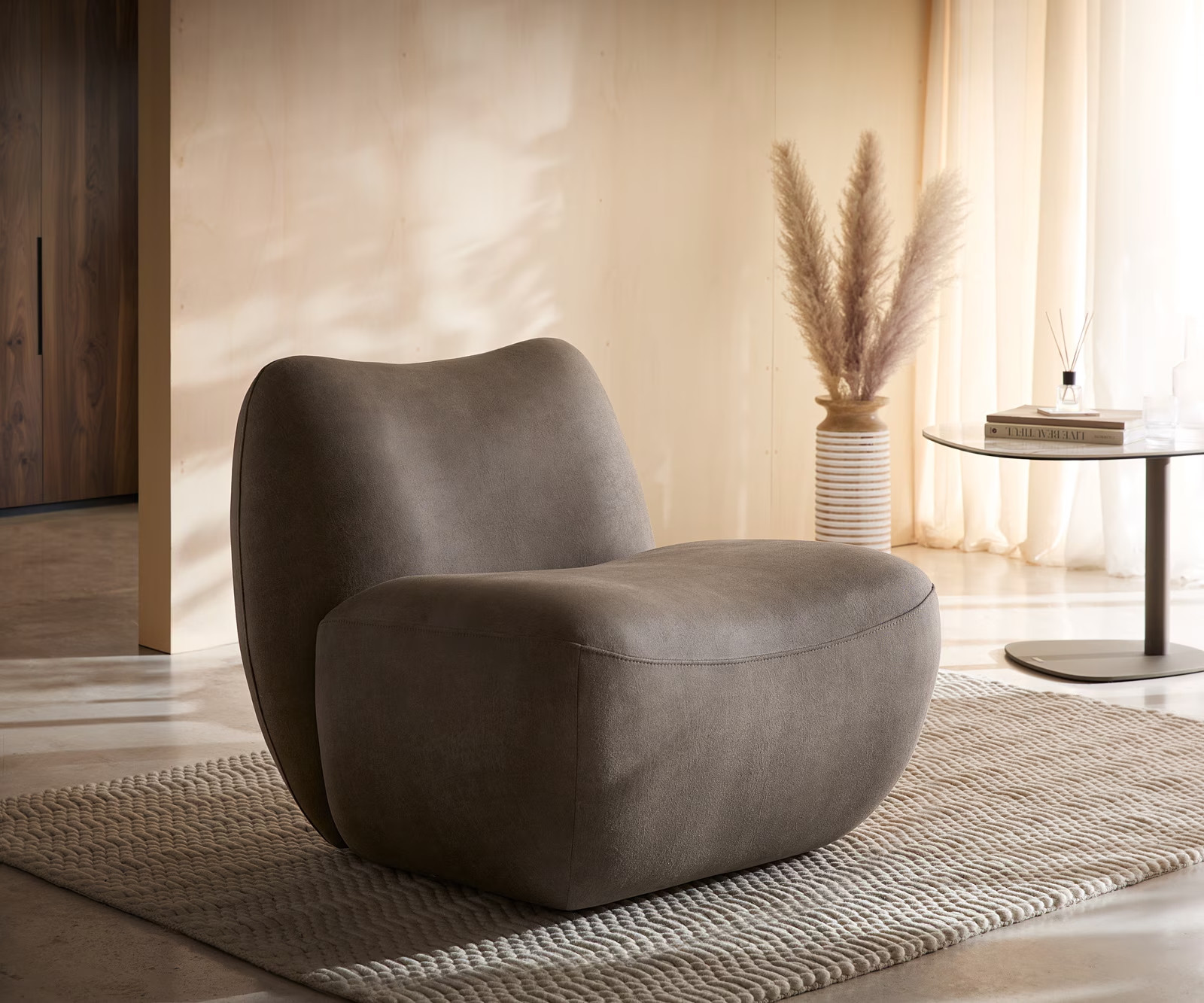KORALIS design fotel - szürke/vintage barna | Prémium fotel | Design fotel